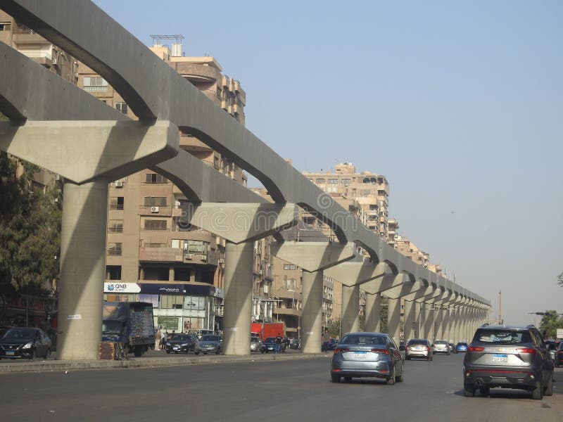 Cairo, Egypt, September 27 2022: Tracks of Cairo Monorail Overhead ...