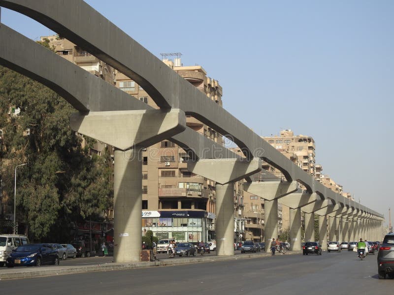 Tracks of Cairo Monorail Overhead Transportation System that is Still ...