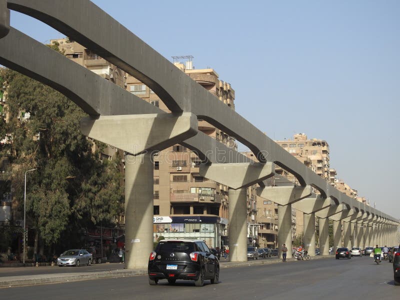 Tracks of Cairo Monorail Overhead Transportation System that is Still ...