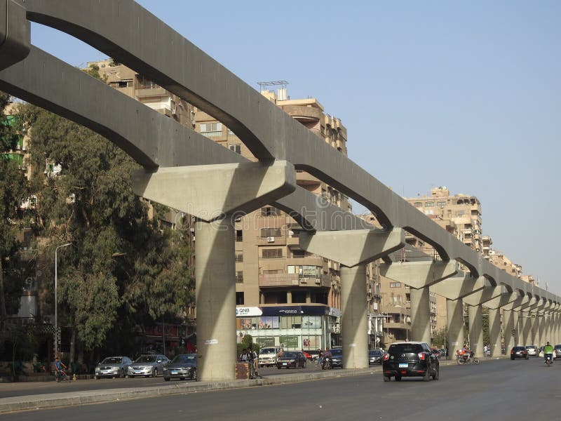 Cairo, Egypt, September 27 2022: Tracks of Cairo Monorail Overhead ...