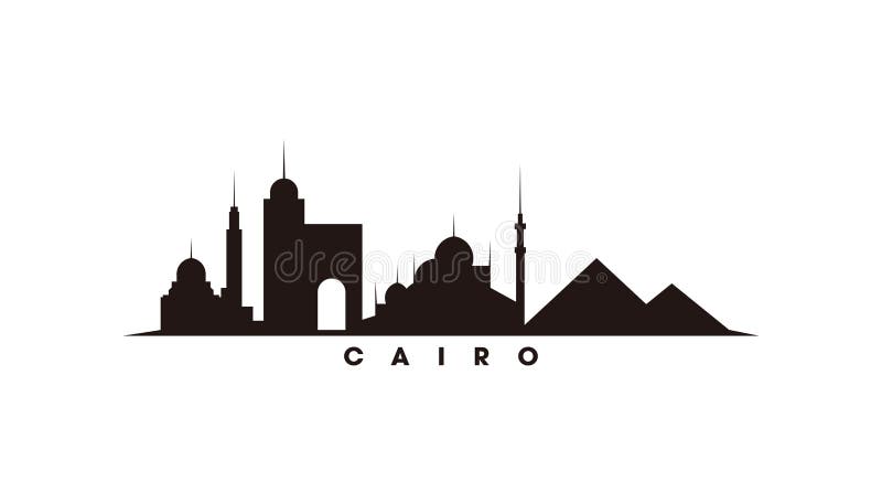Cairo Egypt Skyline Silhouette Vector Stock Vector - Illustration of ...