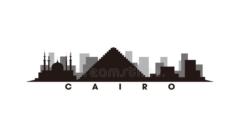 Cairo Egypt Skyline and Landmarks Silhouette Vector Stock Vector ...