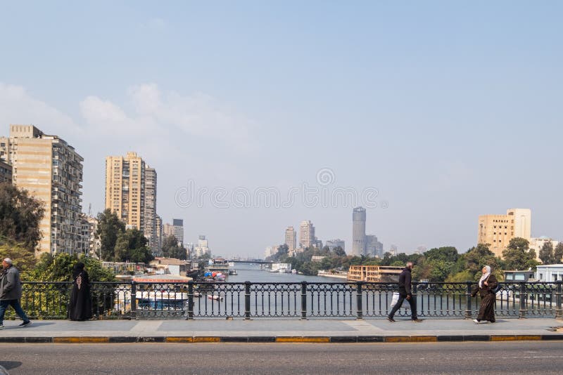 Urban Streets of Cairo. Panoramic View of Skyscrapers in Egypt ...
