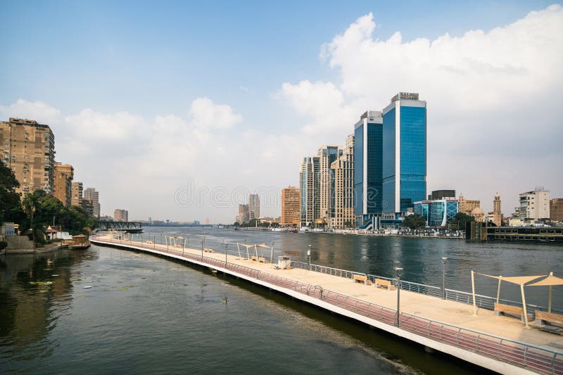 Urban Streets of Cairo. Panoramic View of Skyscrapers in Egypt ...