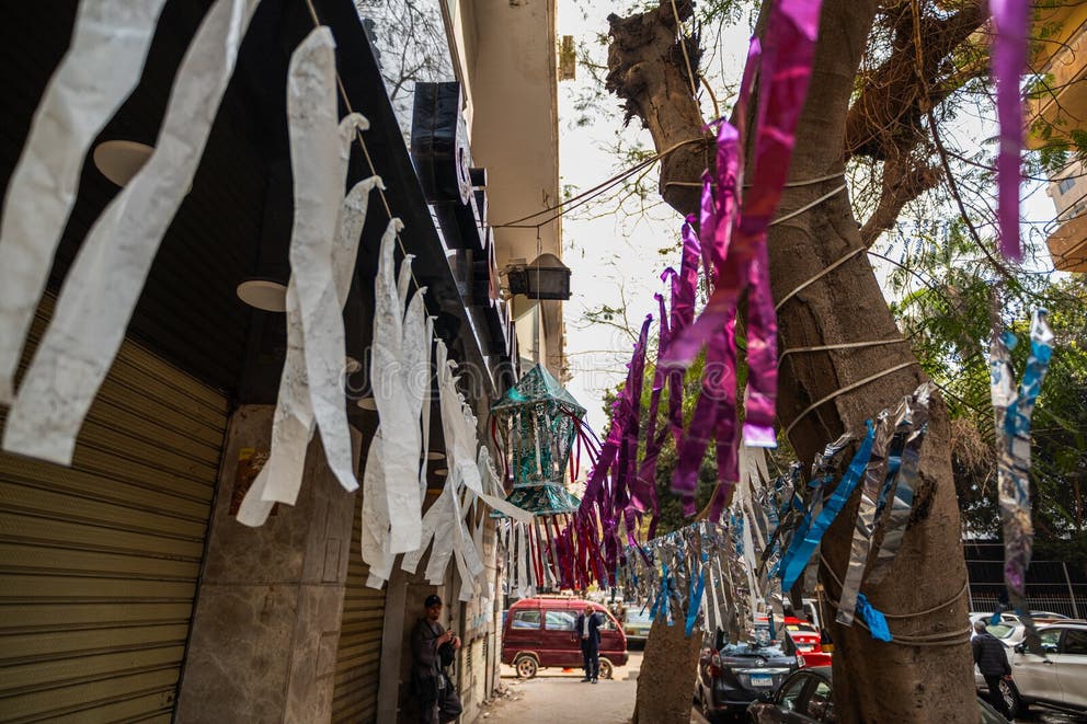 View of Cairo during Ramadan. Ramadan Decorations on the Streets ...