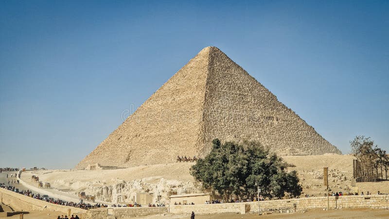 Cairo, Giza, Egypt. View of Great Giza Pyramids in the Desert Sahara ...