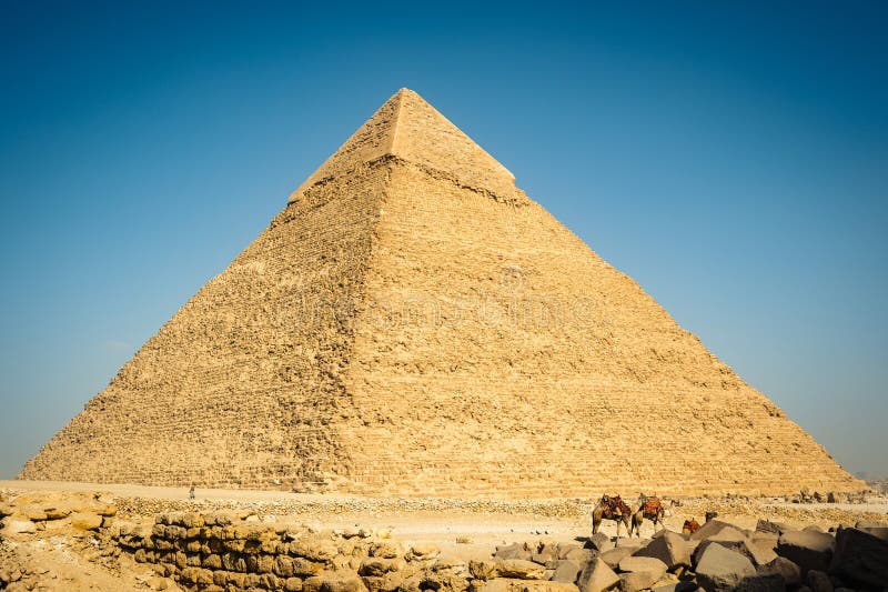 Cairo, Giza, Egypt. View of Great Giza Pyramids in the Desert Sahara ...