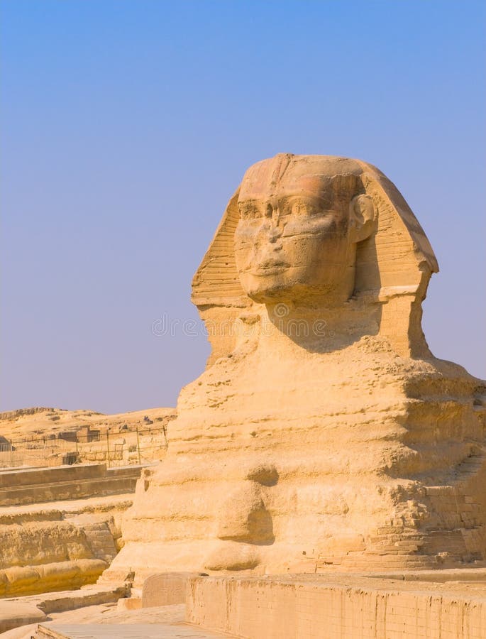 Głowa Wielki Sfinks Giza, Egipt Zdjęcie Stock - Obraz złożonej z ...