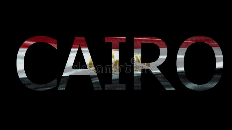 Cairo Name on Transparent Background. Waving Flag Stock Footage - Video ...