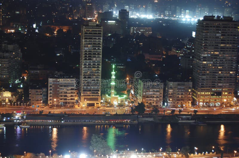 Cairo at Night - Egypt stock photo. Image of view, river - 89928114