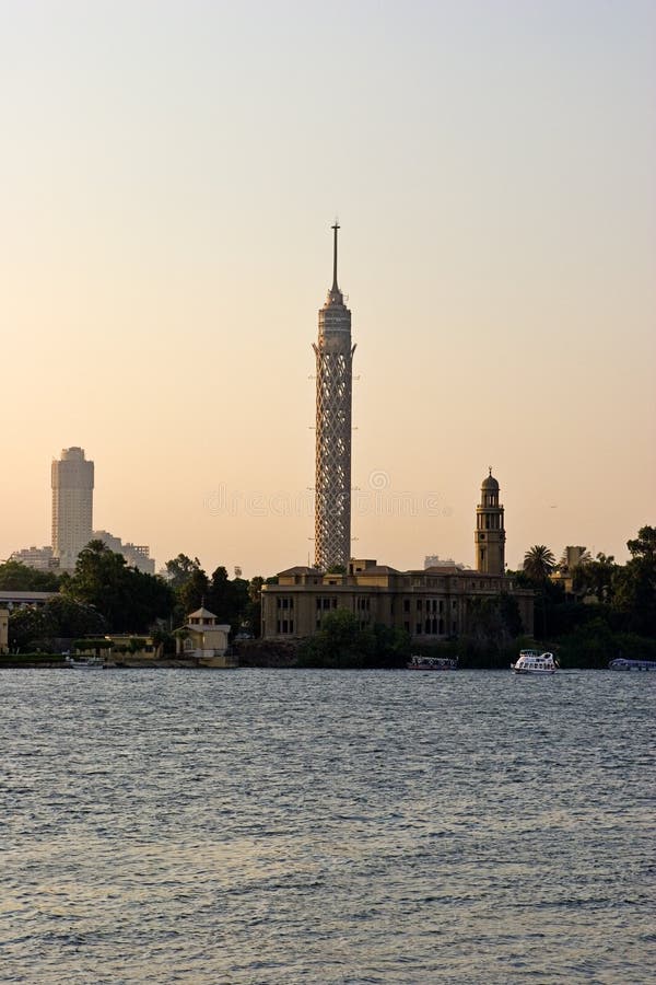 Cairo Tower stock photo. Image of water, boat, egypt, nile - 188656
