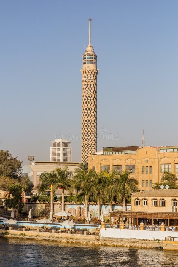 Cairo Tower in Cairo, Egy stock image. Image of nile - 266837537
