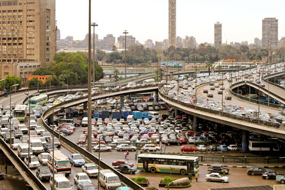 Cairo traffic jam editorial photo. Image of city, intersection - 18058696