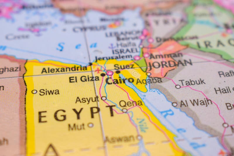 Cairo on the World Map-Geo Political Map Stock Illustration ...