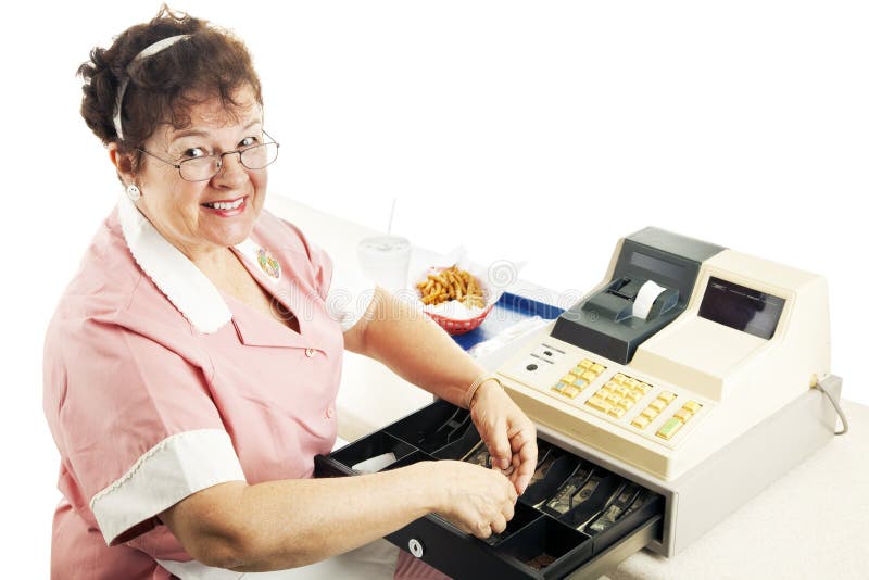 Caissier - Heres Votre Modification Photo stock - Image du coupure ...