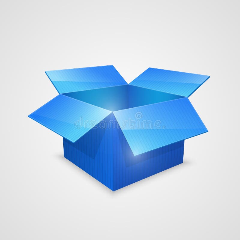 Caixa Aberta Do Vetor Da Cor Azul Ilustração do Vetor - Ilustração de ...