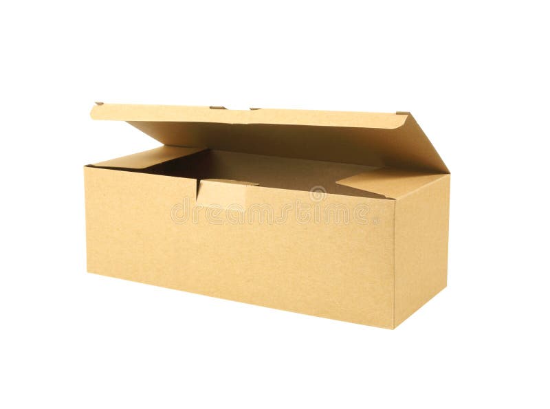 Caixa Aberta Dos Desenhos Animados Isolada No Branco Imagem de Stock ...