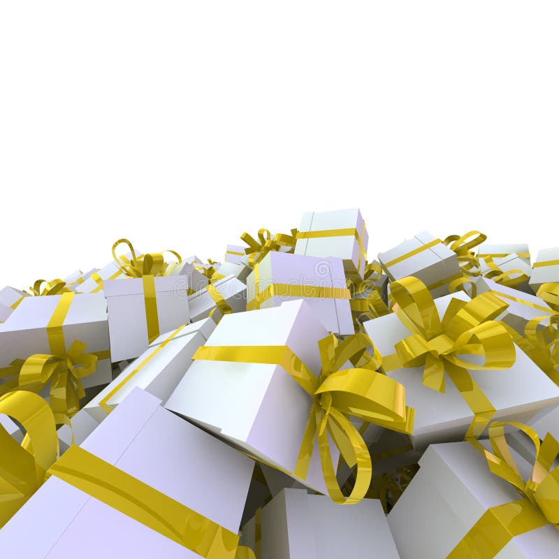 Caixas De Presente Brancas Com Fitas Roxas Ilustração Stock ...