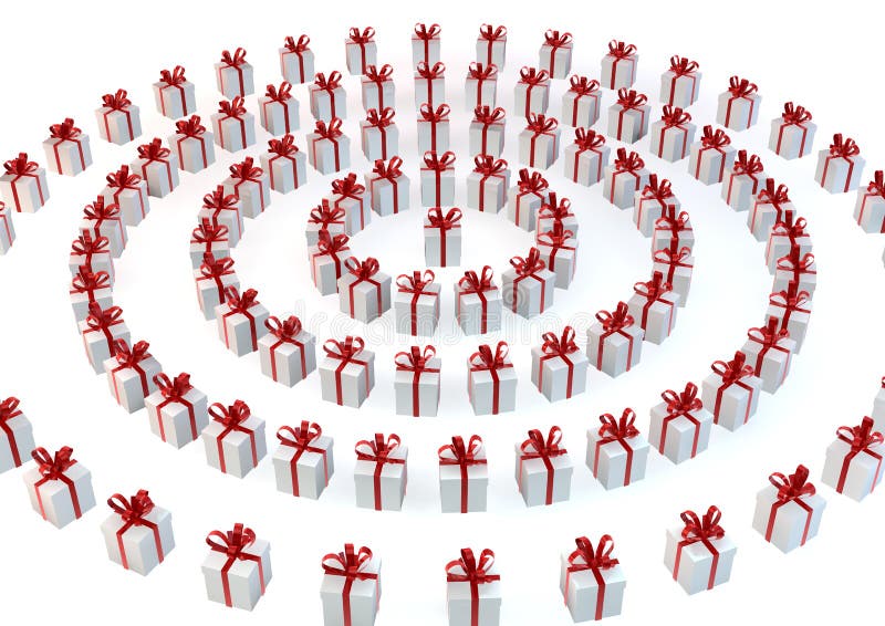 Caixas De Presente Brancas Com Fitas Roxas Ilustração Stock ...