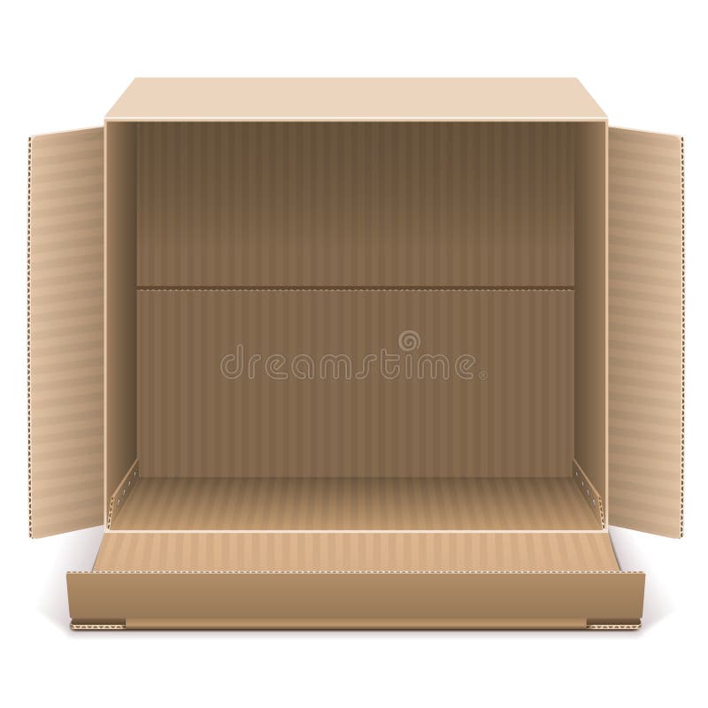 Caja Abierta Del Cartón Del Vector Ilustración del Vector - Ilustración ...
