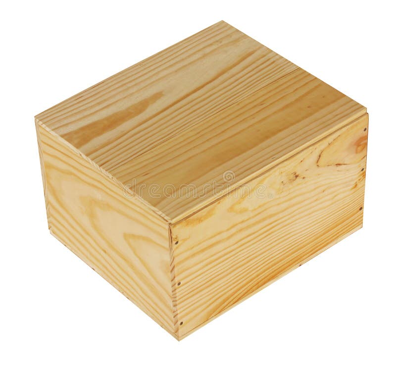 Caja Cerrada De Madera Aislada En El Fondo Blanco Imagen de archivo ...