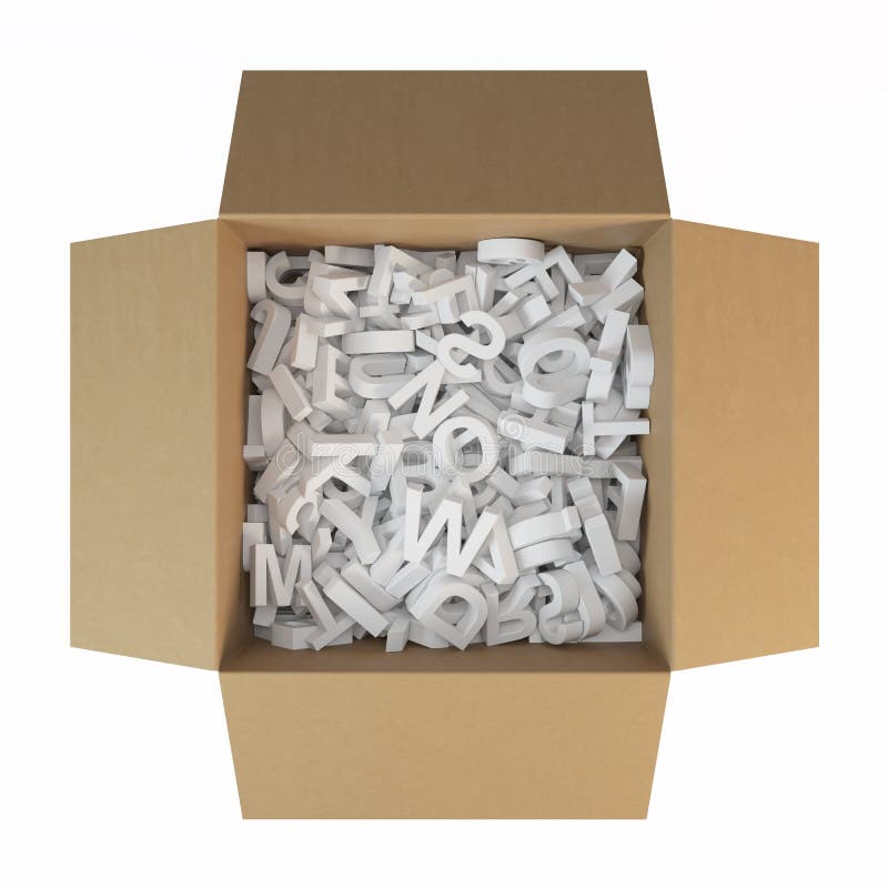 Caja con las letras stock de ilustración. Ilustración de aprendizaje ...