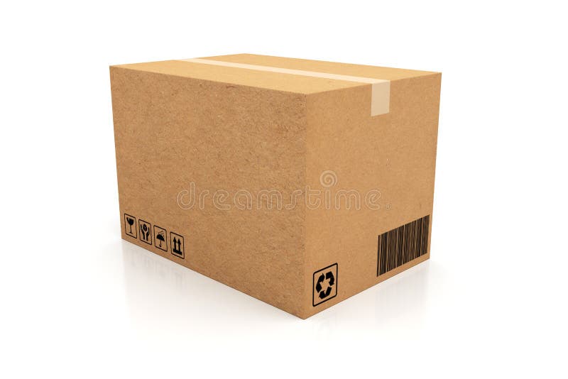 Una caja de cartón cerrada foto de archivo. Imagen de envase - 851780