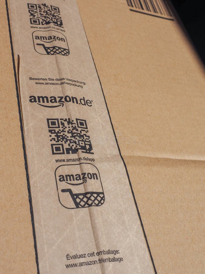 Caja De Cartón Del Logotipo Del Amazonas Imagen editorial - Imagen de ...