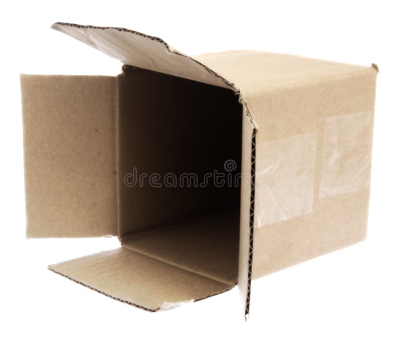 Caja de cartón vacía imagen de archivo. Imagen de aislado - 9938691