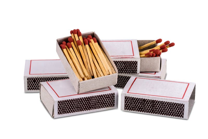 Caja De Cerillos Aislada En El Fondo Blanco Foto de archivo - Imagen de ...