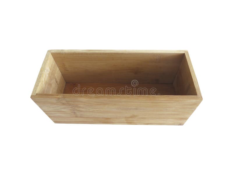 Caja De Madera Rectangular Natural Aislada Sobre Fondo Blanco Imagen de ...