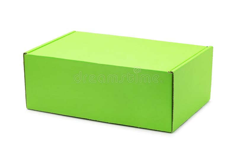 Caja De Papel De Embalaje Verde En Blanco Imagen de archivo - Imagen de ...