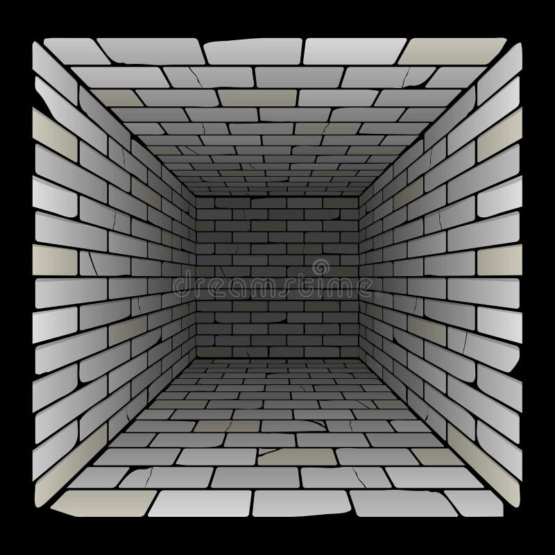 Caja Del Ladrillo En Perspectiva Sitio 3d Ilustración del Vector ...