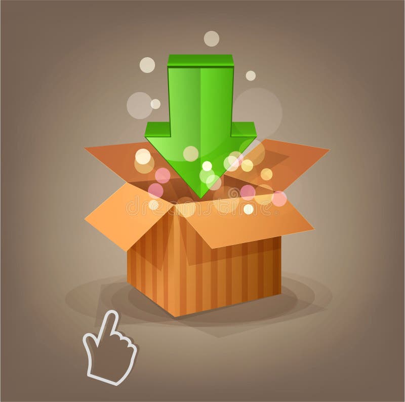 Caja Del Vector Con La Flecha Y El Cursor Ilustración del Vector ...