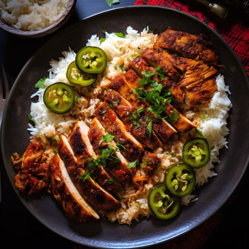 Cajun Chicken on a Plate Top View Stock Photo - Image of delicious ...