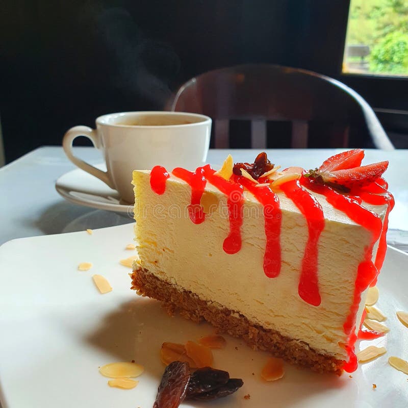 Cake Ang Coffee in the Afternoon at the Restaurant Stock Photo - Image ...