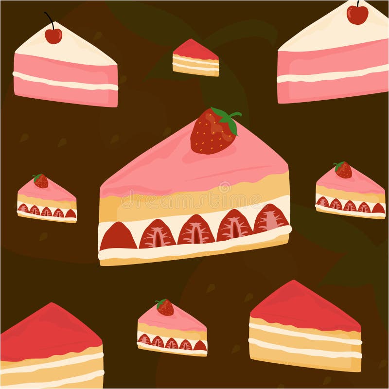 Cake Background Pattern Vector Stock Vector - Illustration of cupcake ...
