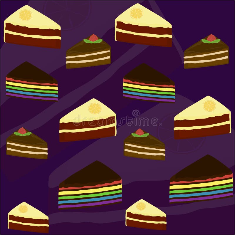Cake Background Pattern Vector Stock Vector - Illustration of baked ...