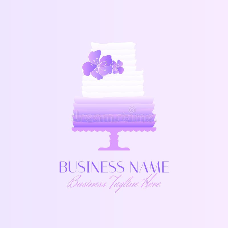 Cake Bakery Logo in Elegant Style in Purple Color Stock Vector ...