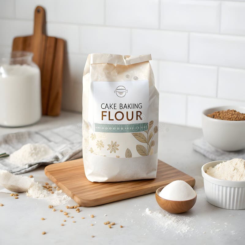 Cake Baking Flour Isolated on White Background Stock Illustration ...