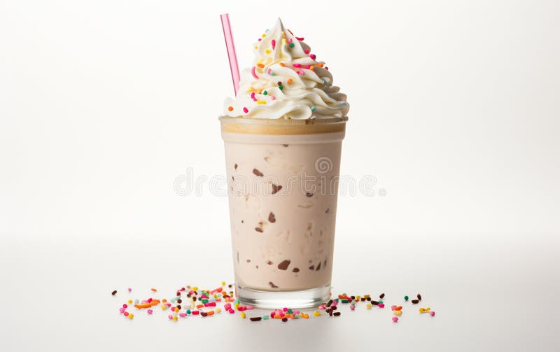 Cake Batter Milkshake White Background Stock Illustration ...