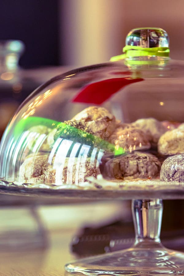 Cake Bell with Pastry in a Cafe Stock Photo - Image of dessert, brown ...