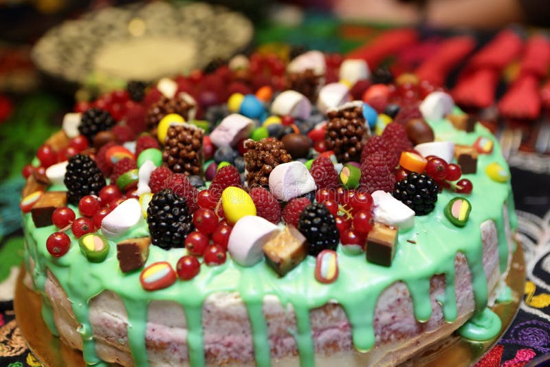 Cake for birthday stock image. Image of cream, holiday - 79103927