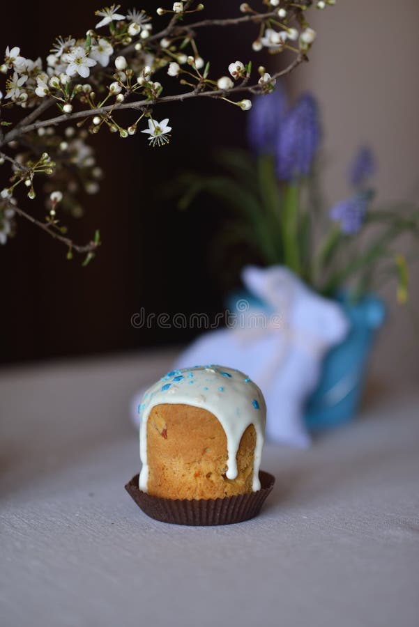 Cake and blossoming branch stock photo. Image of colors - 64758386