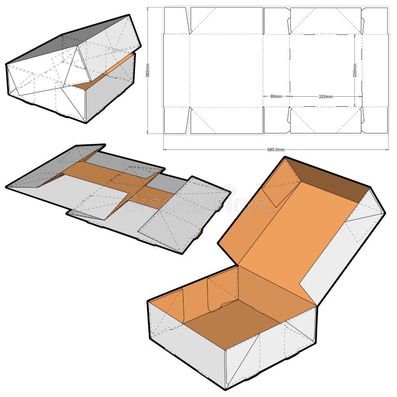 Cake box pattern stock vector. Illustration of artistic - 206152653