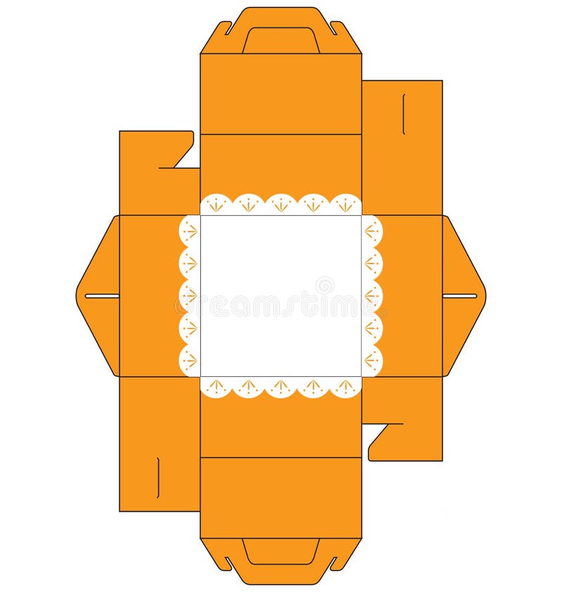 Template for Gift Box with Die Cut. Stock Vector - Illustration of love ...