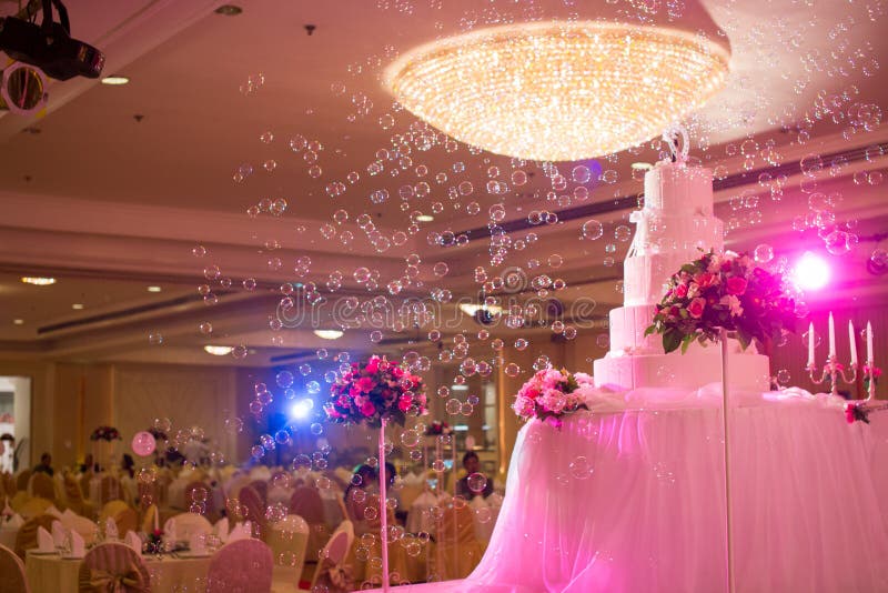 Cake and Bubble Decoration for Wedding Party Ceremony Stock Image ...