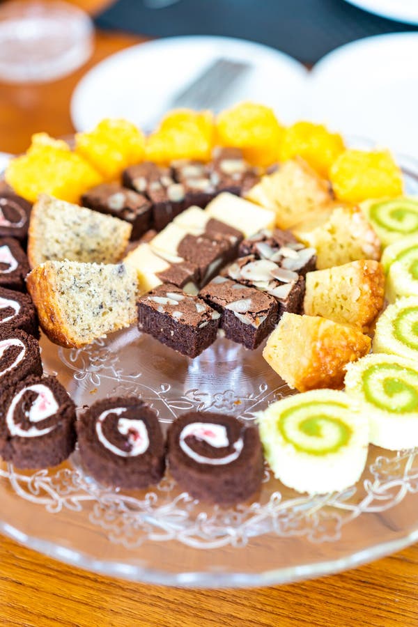 Cake on buffet line stock image. Image of cuisine, brown - 156316637
