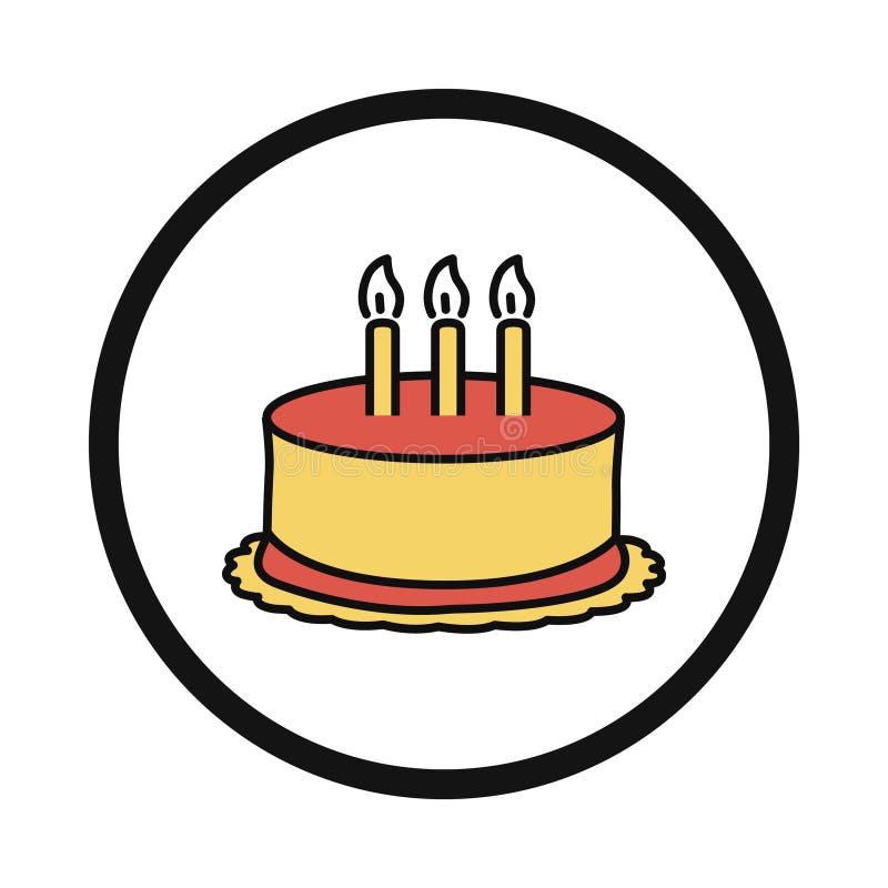 Cake, Candle, Birthday Cake Icon Stock Vector - Illustration of ...