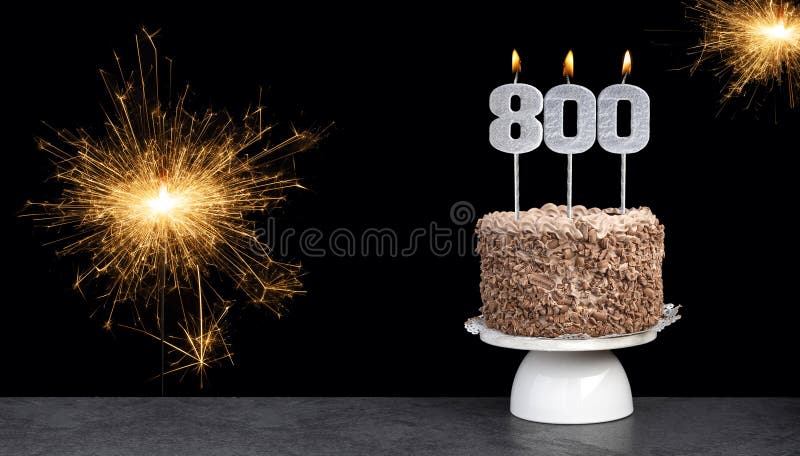 Cake with Candle Number 800 - Birthday Card Stock Image - Image of ...